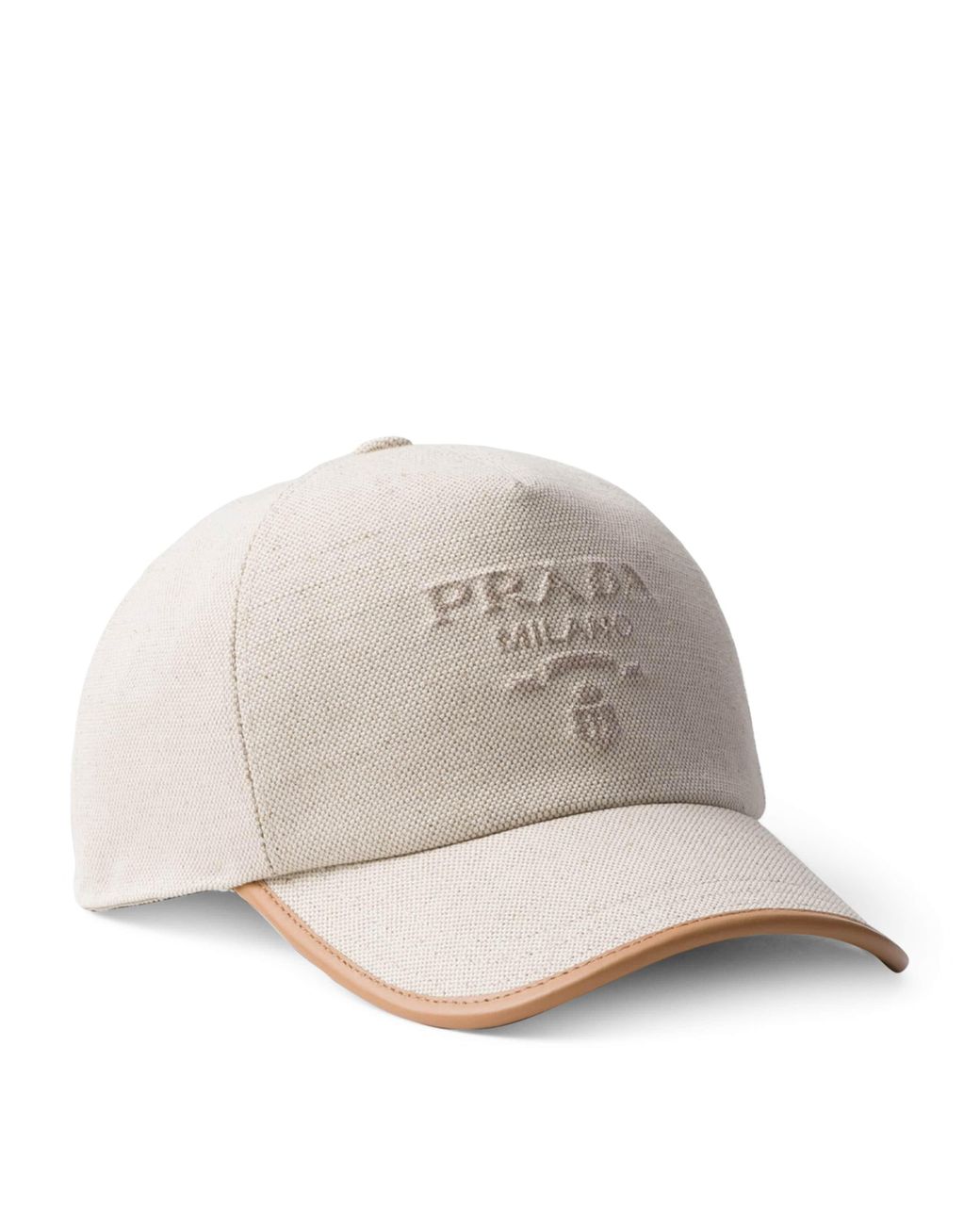 Prada Logo Baseball Cap in Natural | Lyst UK