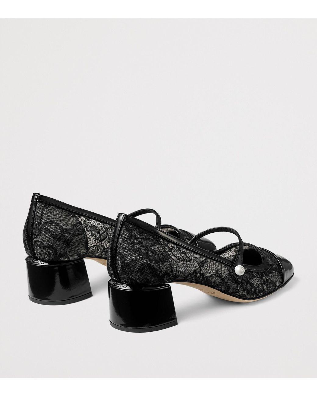Jimmy Choo Elisa 45 Lace Mary Jane Pumps in Black | Lyst