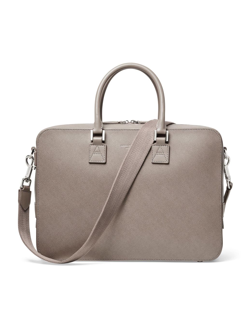 Aspinal of London Leather Mount Street Laptop Briefcase Bag in Gray for ...