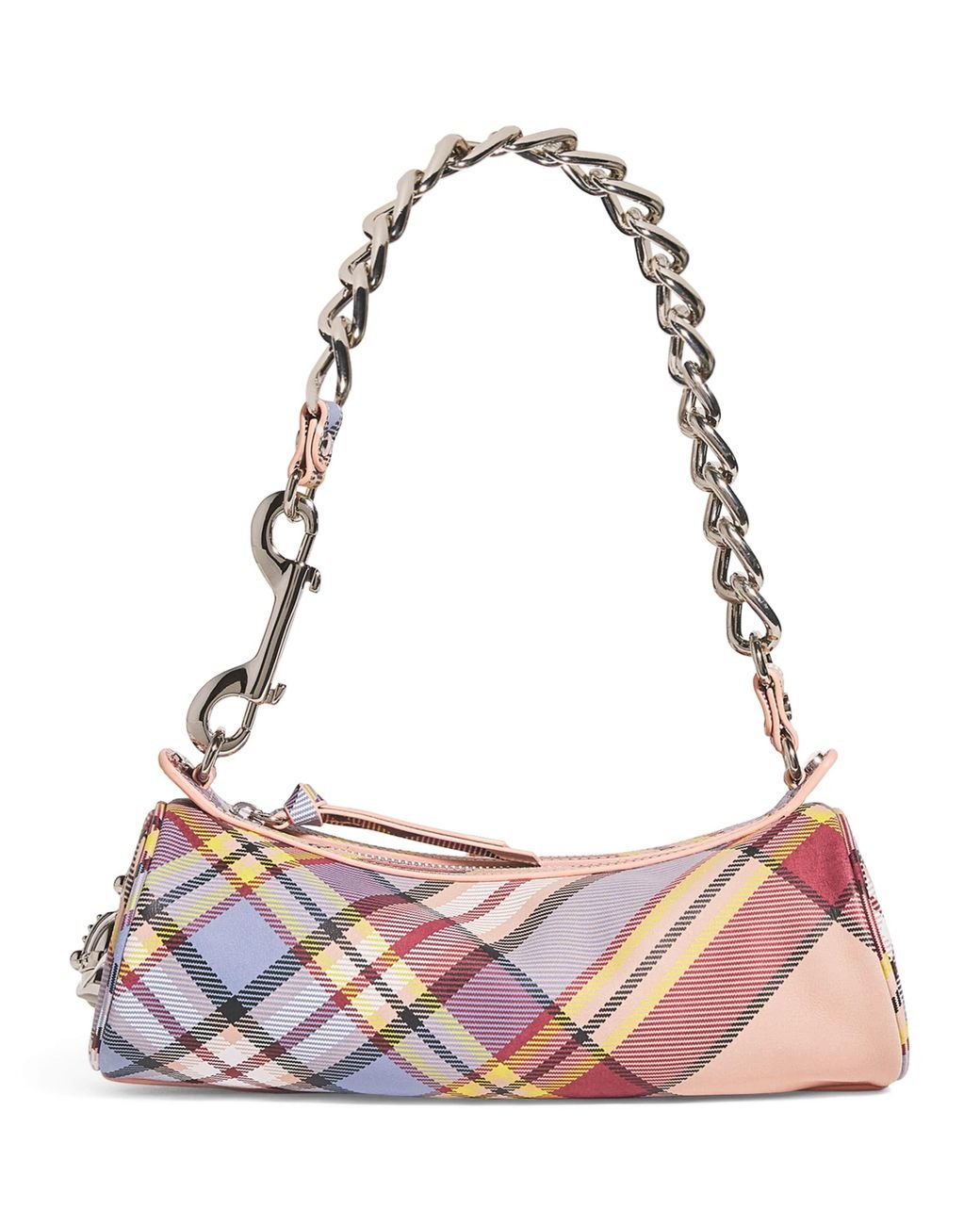 Vivienne Westwood Tartan Cindy Cylinder Shoulder Bag in Pink | Lyst