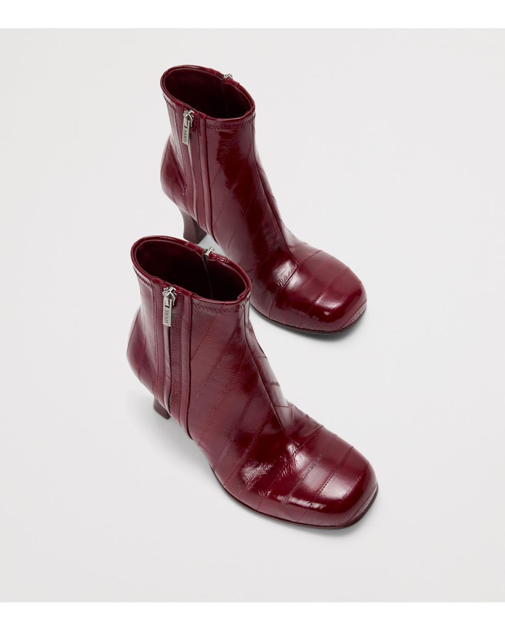 Loewe Eel Leather Bobine Ankle Boots 75 in Red | Lyst