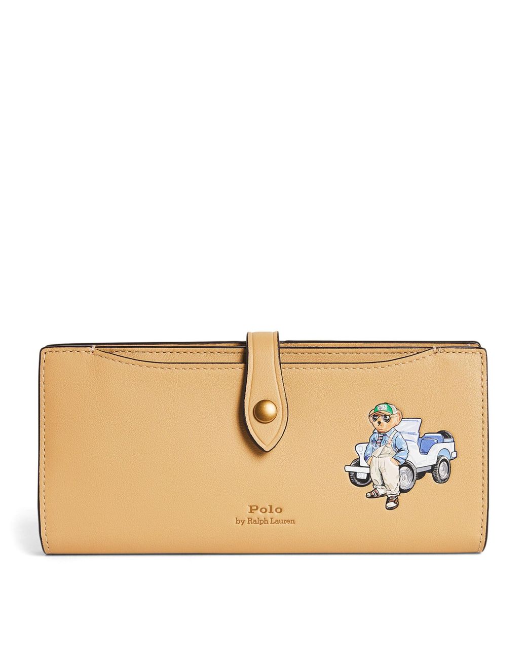 Polo Ralph Lauren Leather Polo Bear Wallet in Natural | Lyst