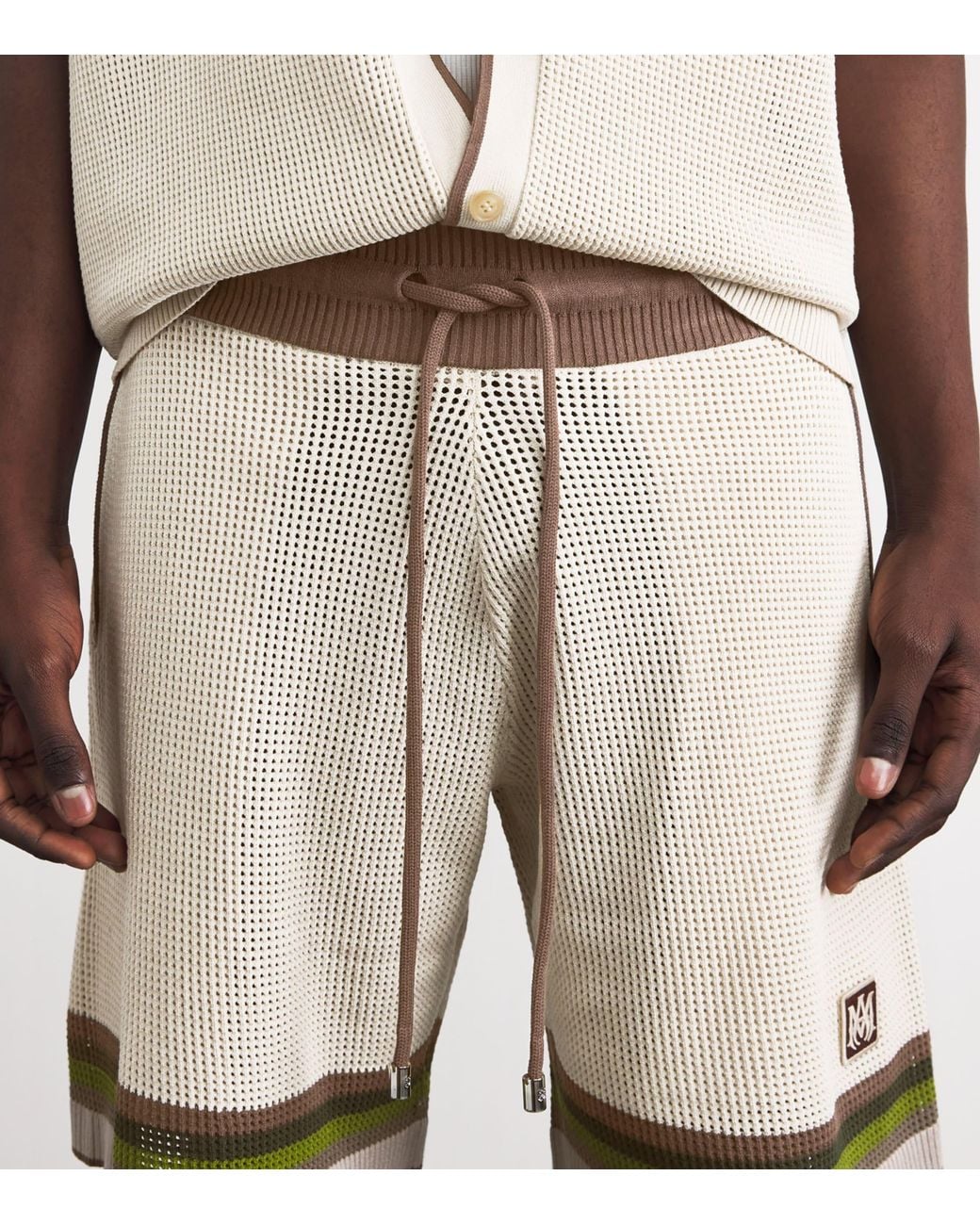 Amiri Mesh Logo Oversized Shorts in Natural for Men | Lyst