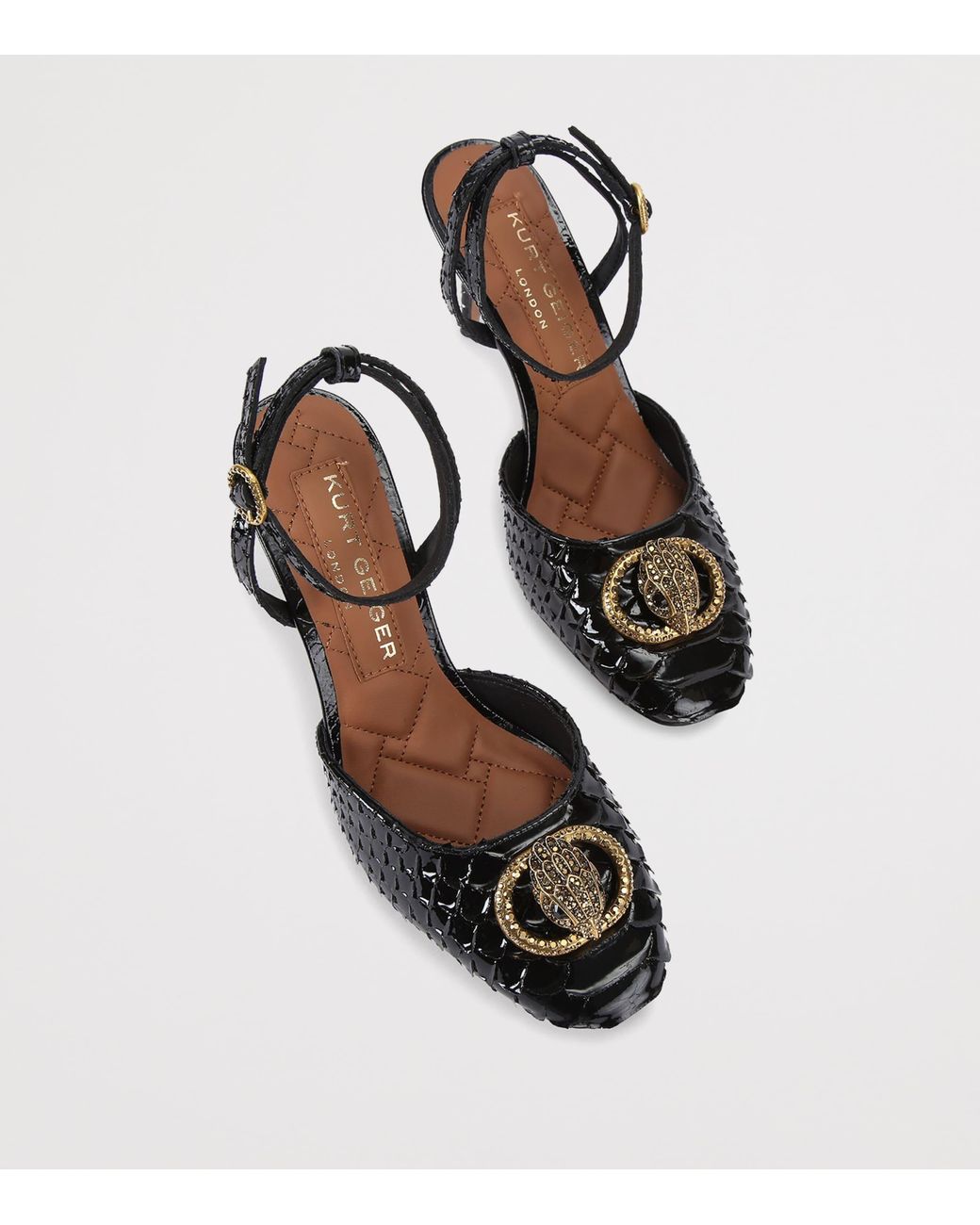 Kurt Geiger Leather Snake-Effect Chelsea Pumps in Black | Lyst