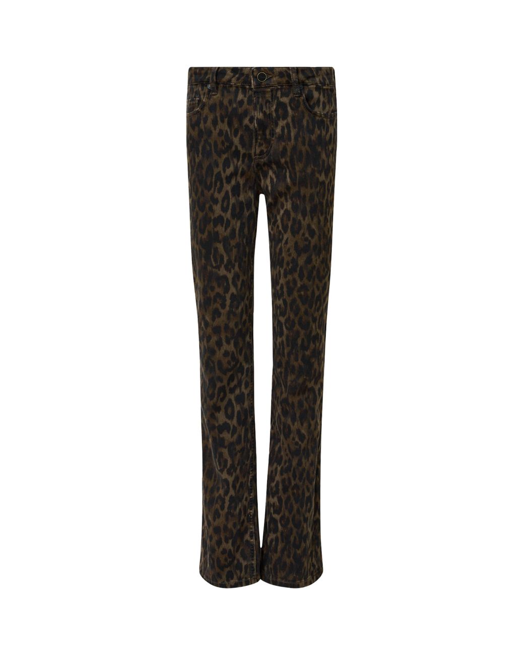 AllSaints Leopard Print Haldan Slim Bootcut Jeans in Black | Lyst UK