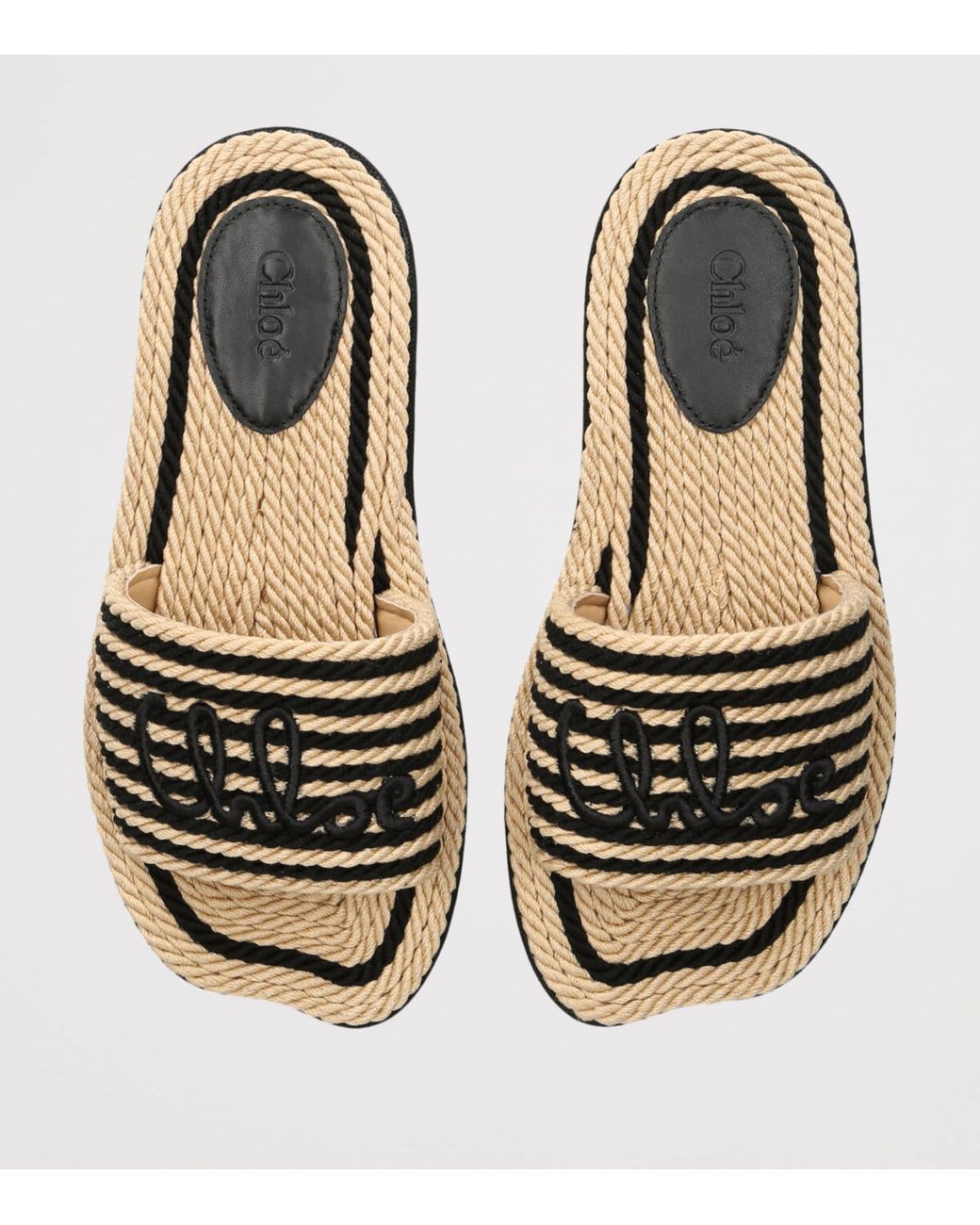 Chloé Woven Logo Sandals in Brown | Lyst