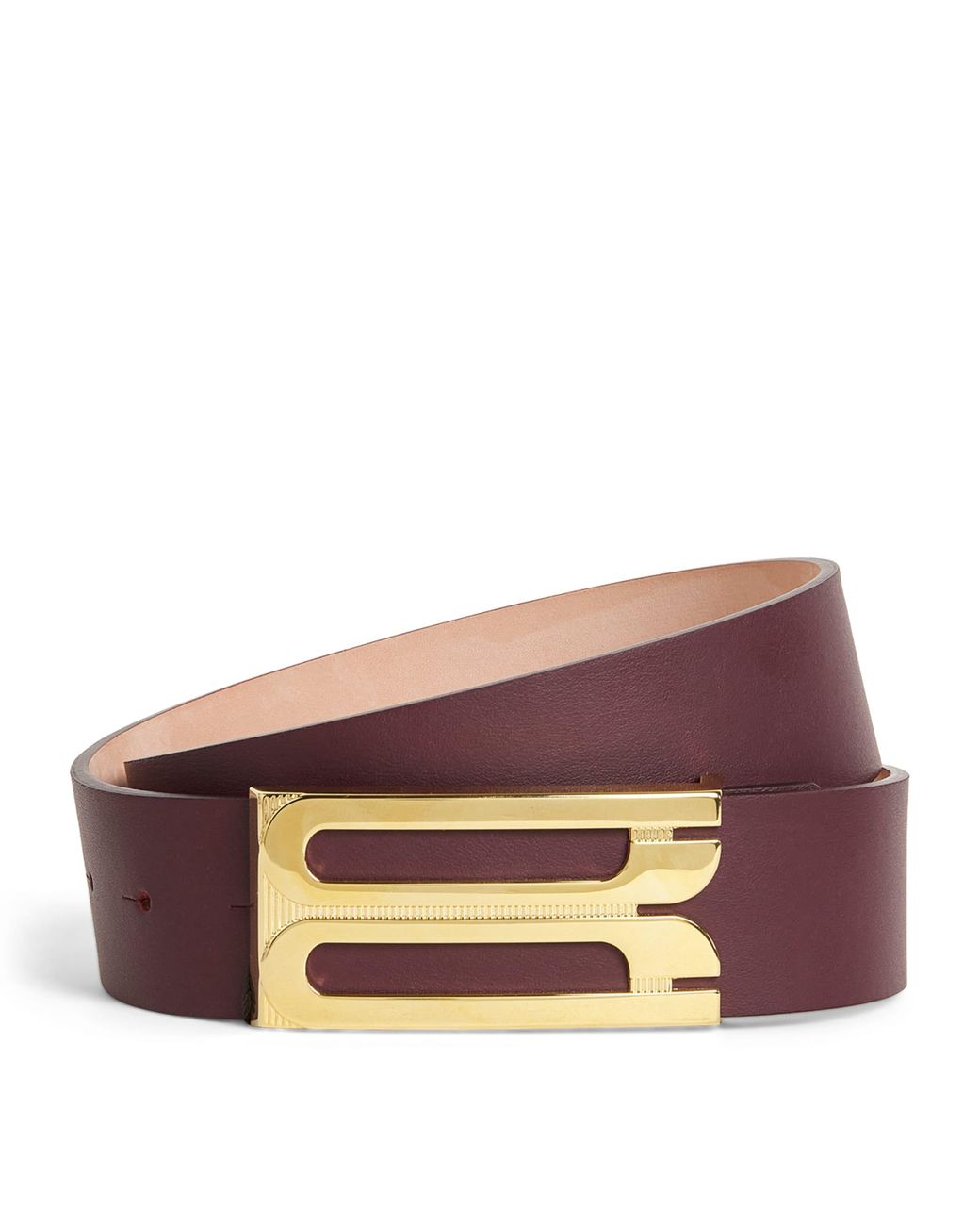 Victoria Beckham Leather Jumbo Frame Belt in Brown | Lyst