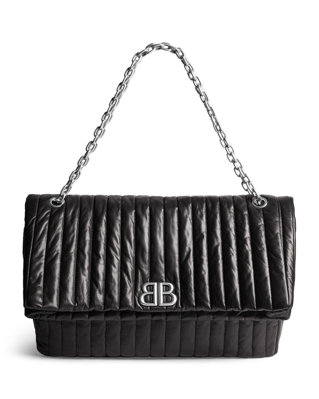 Balenciaga Large Quilted Leather Monaco Shoulder Bag in Black | Lyst
