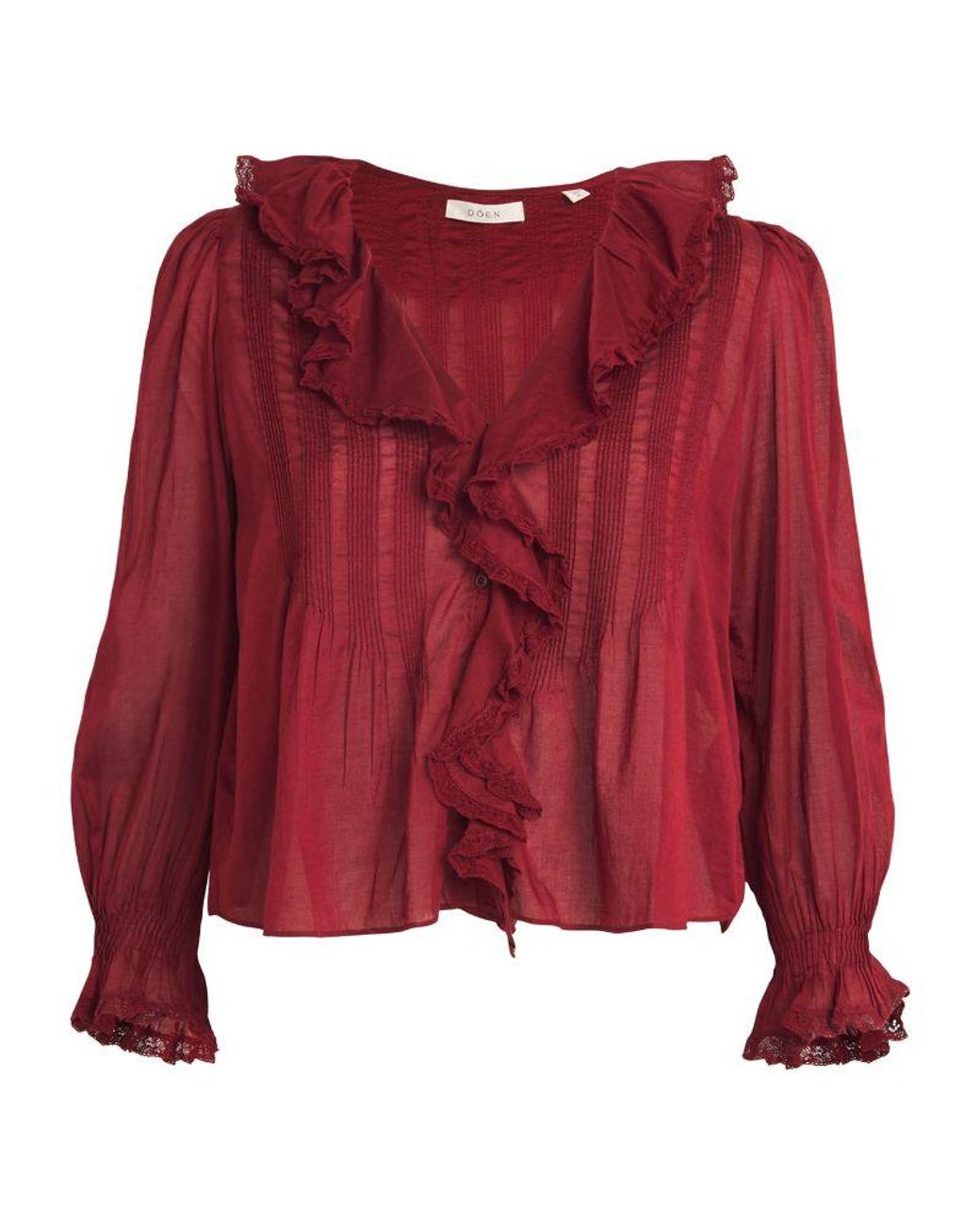 Doen Ruffled Hardy Blouse in Red | Lyst