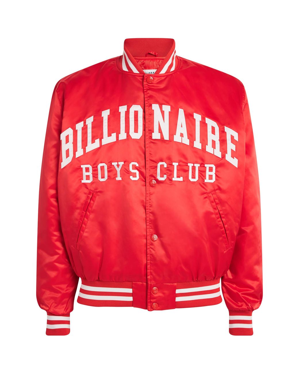 BBCICECREAM Satin College Logo Varsity Bomber Jacket in Red for Men | Lyst
