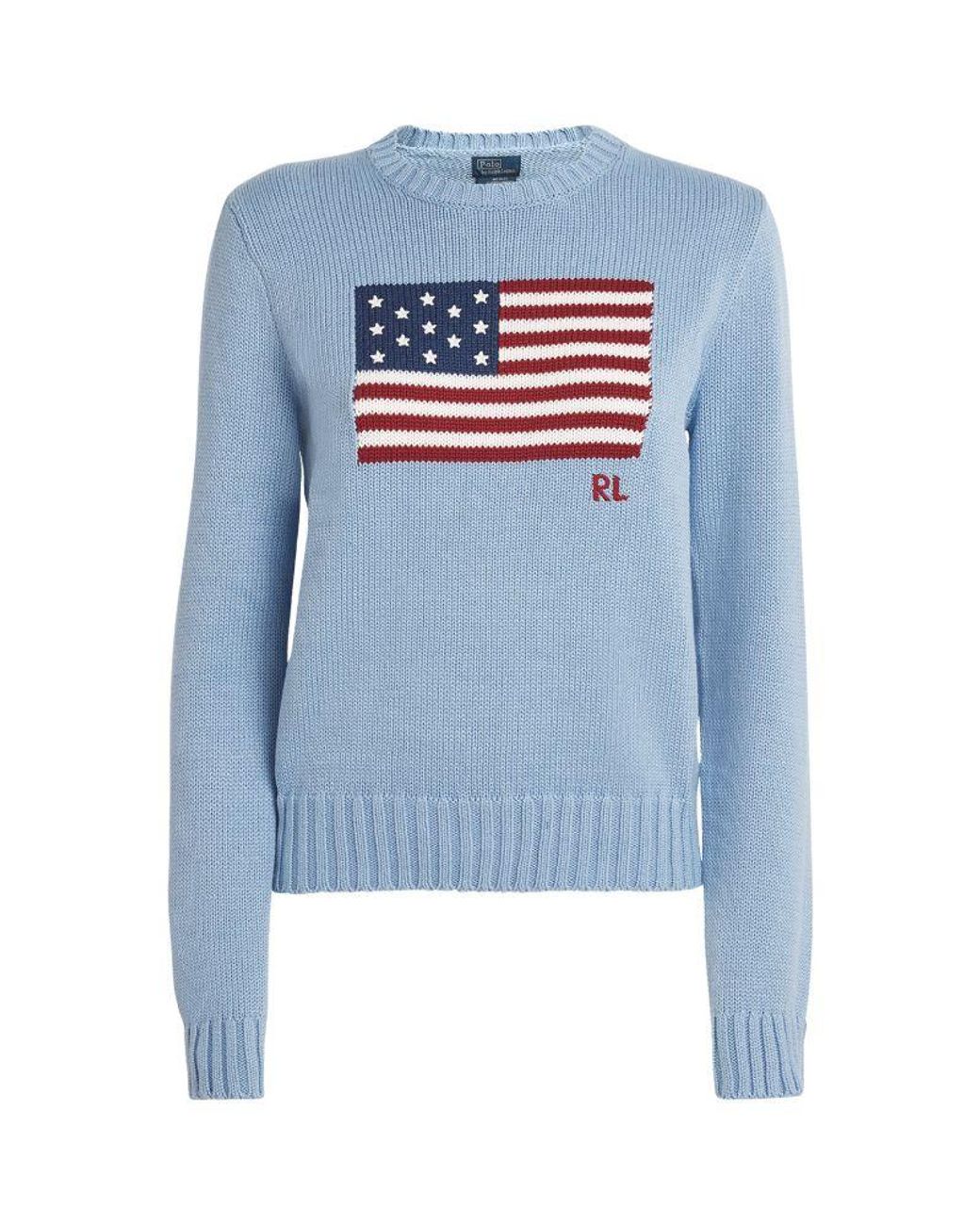 Polo Ralph Lauren Intarsia American Flag Sweater in Blue | Lyst