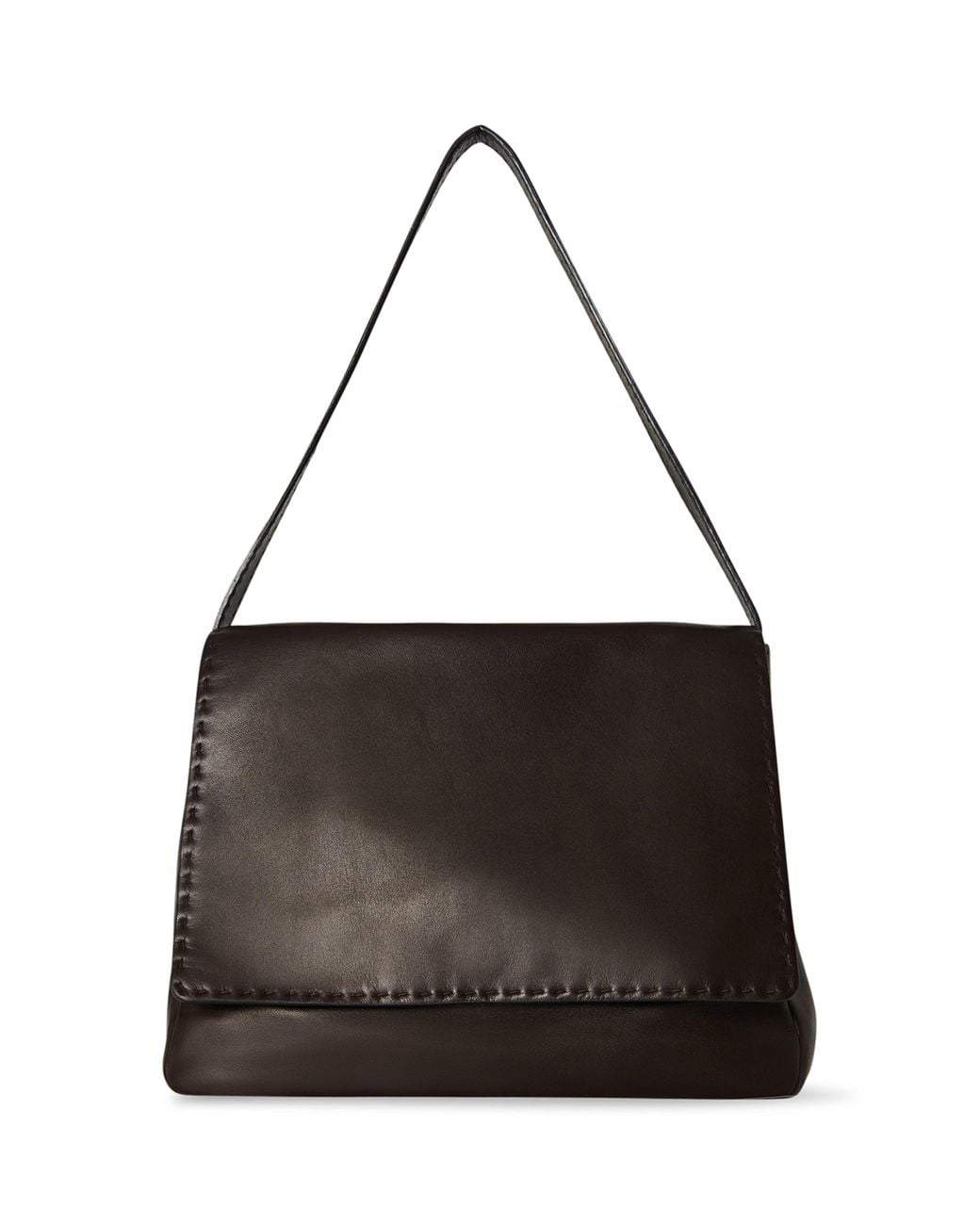 The Row Nuance Leather Shoulder Bag in Black | Lyst