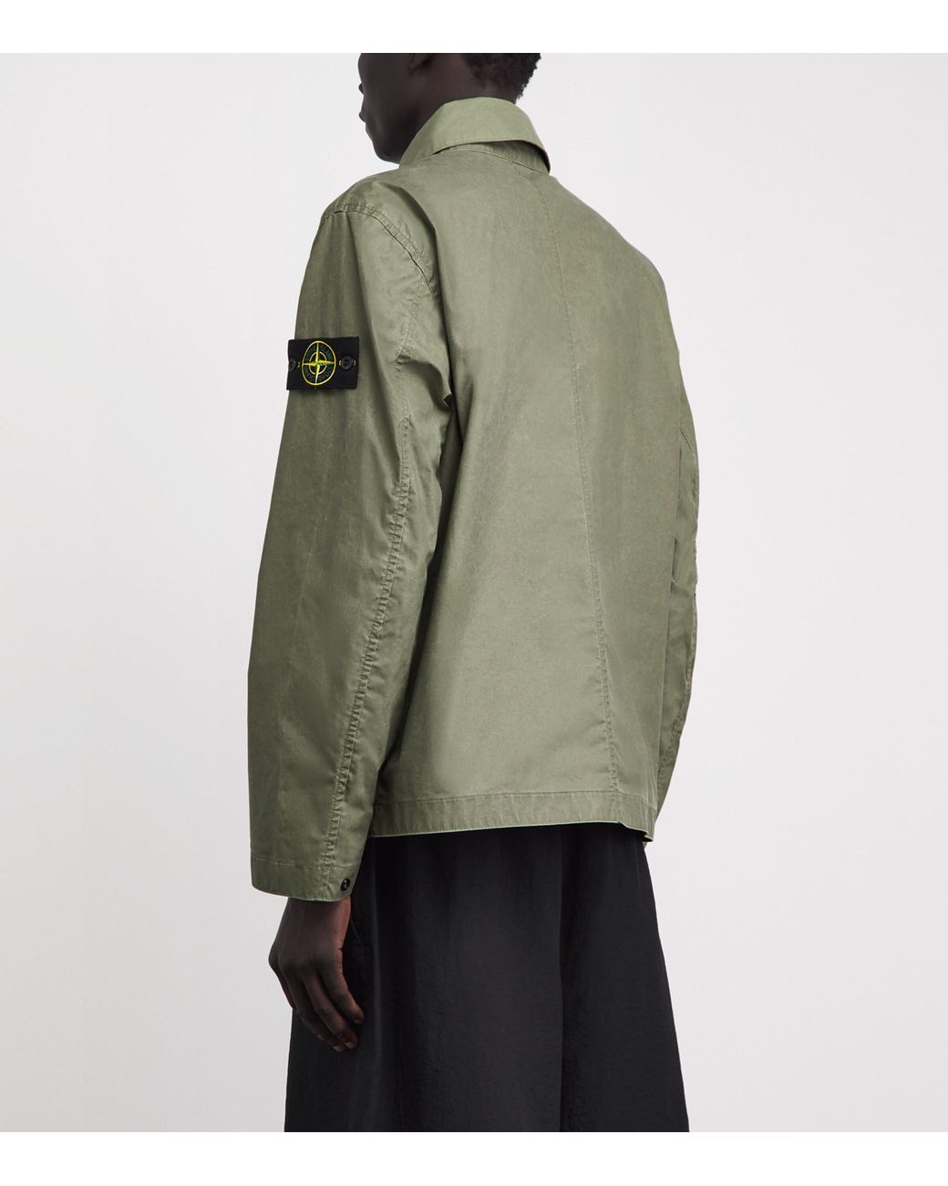 Stone Island Waxed Canvas Coach Jacket in Green for Men | Lyst UK