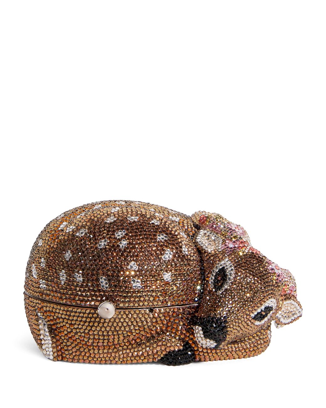 Judith Leiber Embellished Fawn Buttercup Clutch Bag in Brown | Lyst