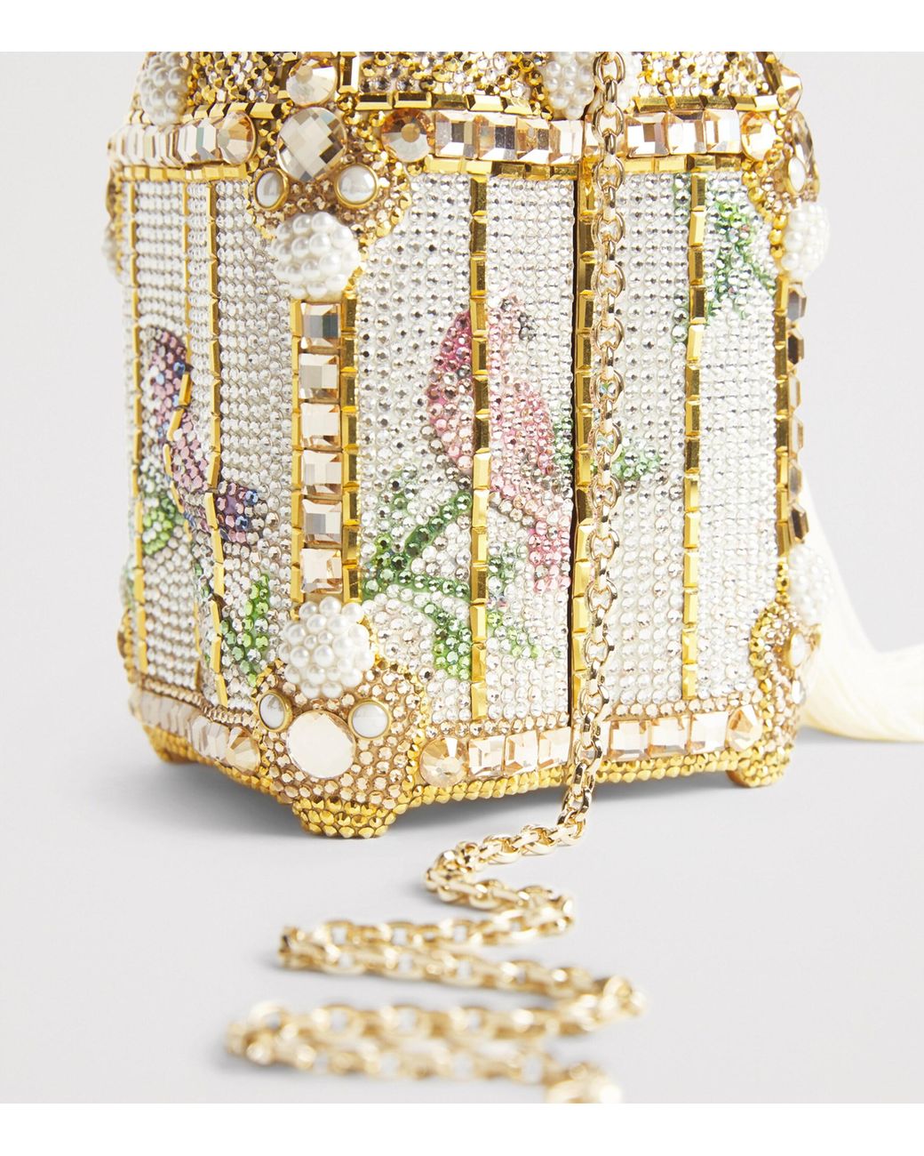 Judith Leiber Crystal-Embellished Birdcage Clutch Bag in Metallic | Lyst UK