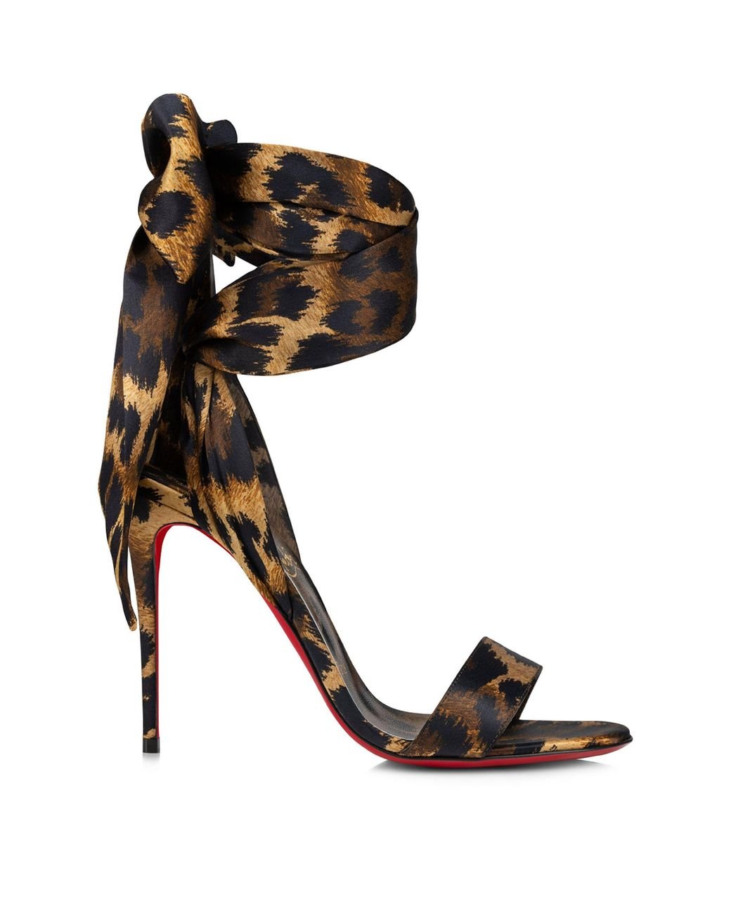 Christian Louboutin Sandale Du Desert Silk Heeled Sandals 100 in Black ...