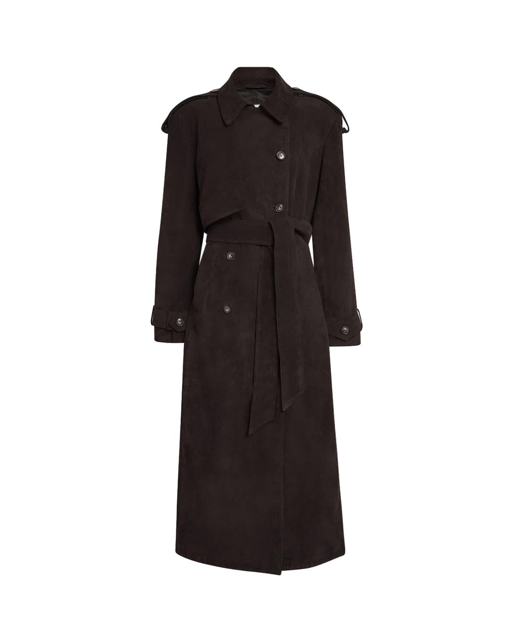 Almada Label Suede Sienna Coat in Black | Lyst UK