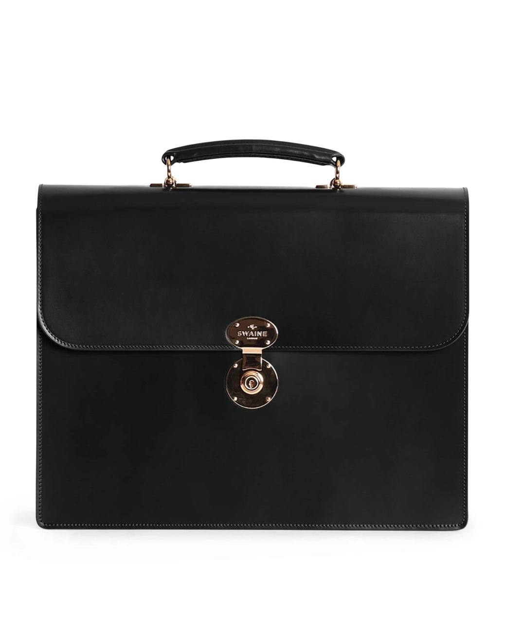 Swaine Leather President Briefcase in Black for Men | Lyst