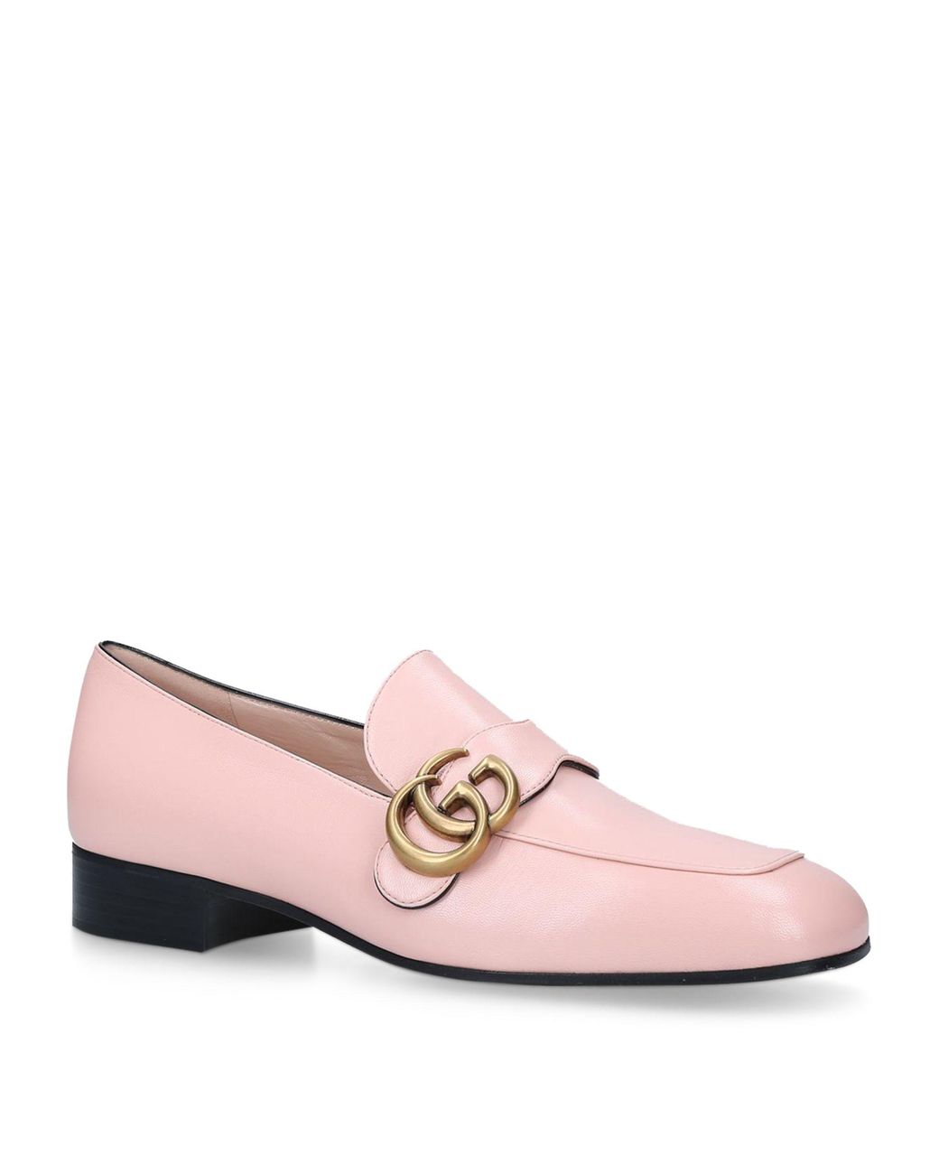 Gucci Leather Loafer With Double G in Pink | Lyst