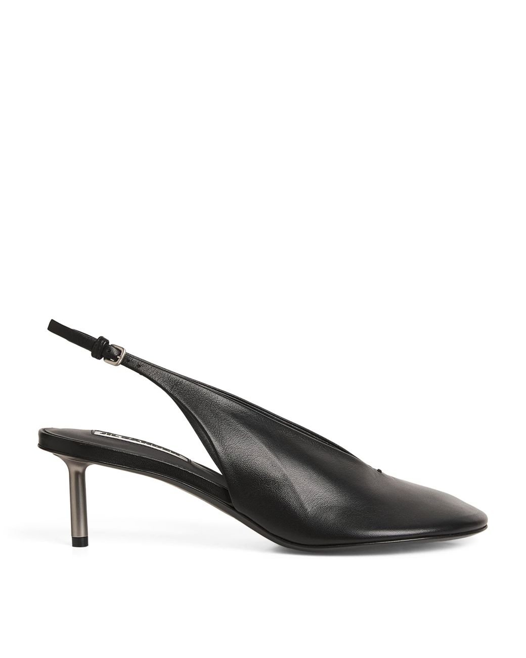 Jil Sander Round-Toe Slingback Heels in Brown | Lyst