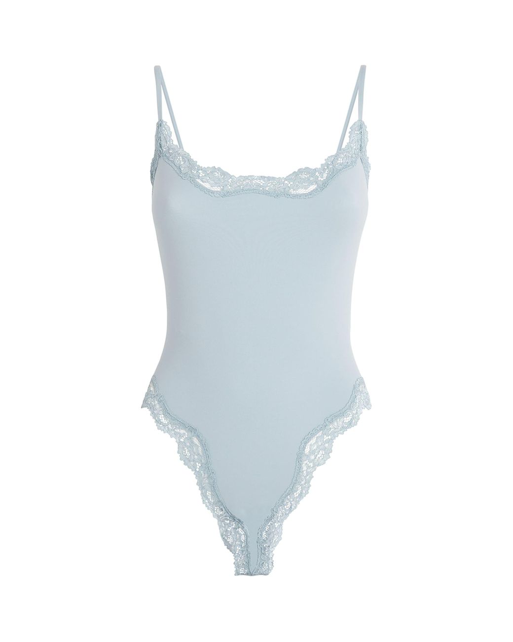 Skims Lace-Trim Fits Everybody Bodysuit in Blue | Lyst