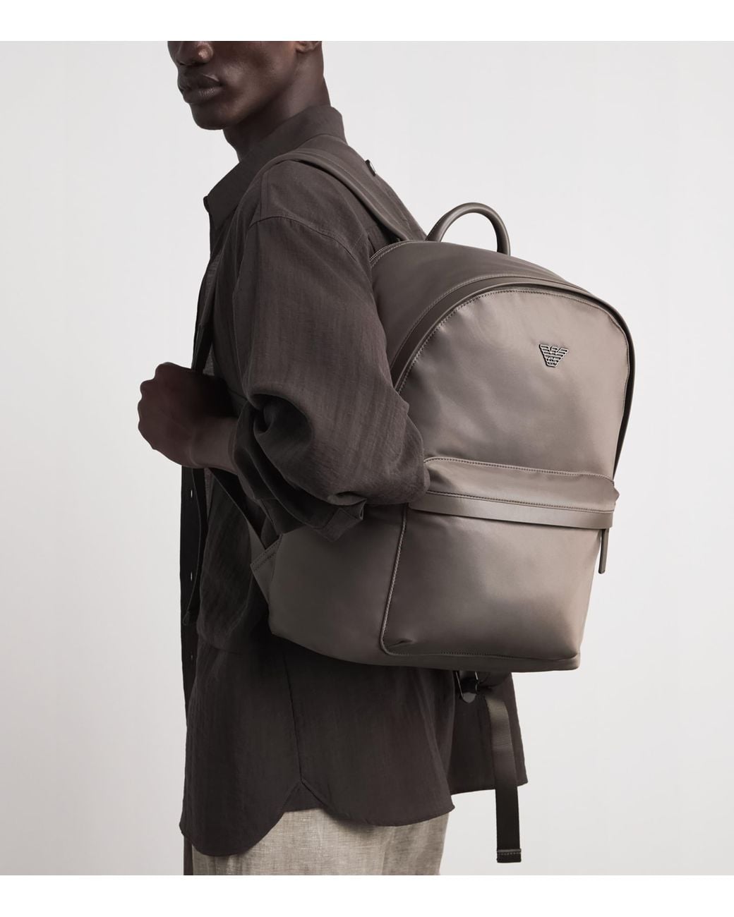 Emporio Armani Logo Backpack in Grey for Men | Lyst UK