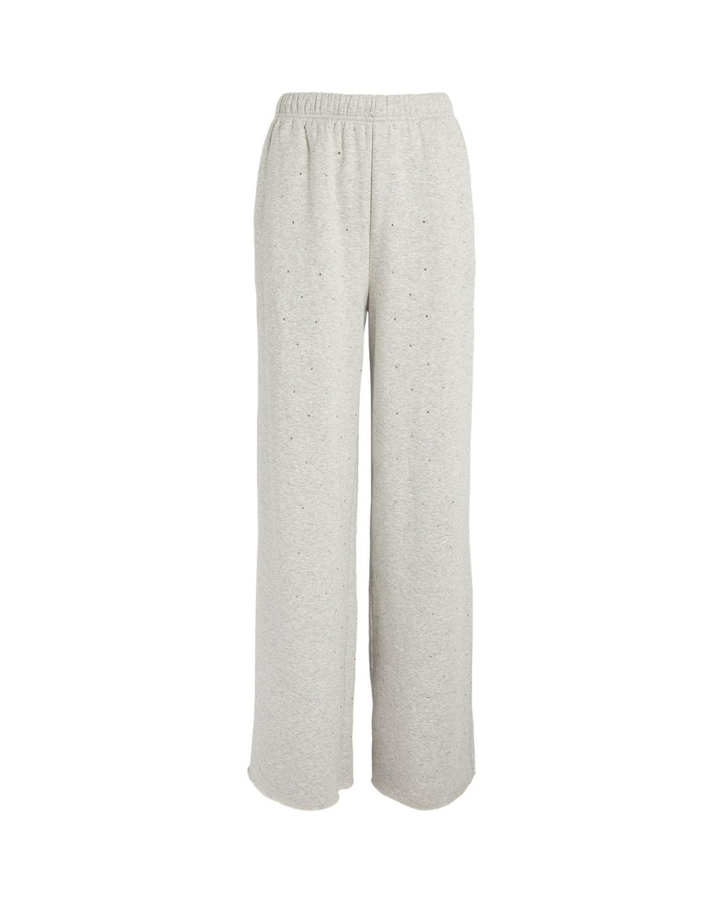 GOOD AMERICAN Crystal-embellished Wide-leg Sweatpants in Gray | Lyst