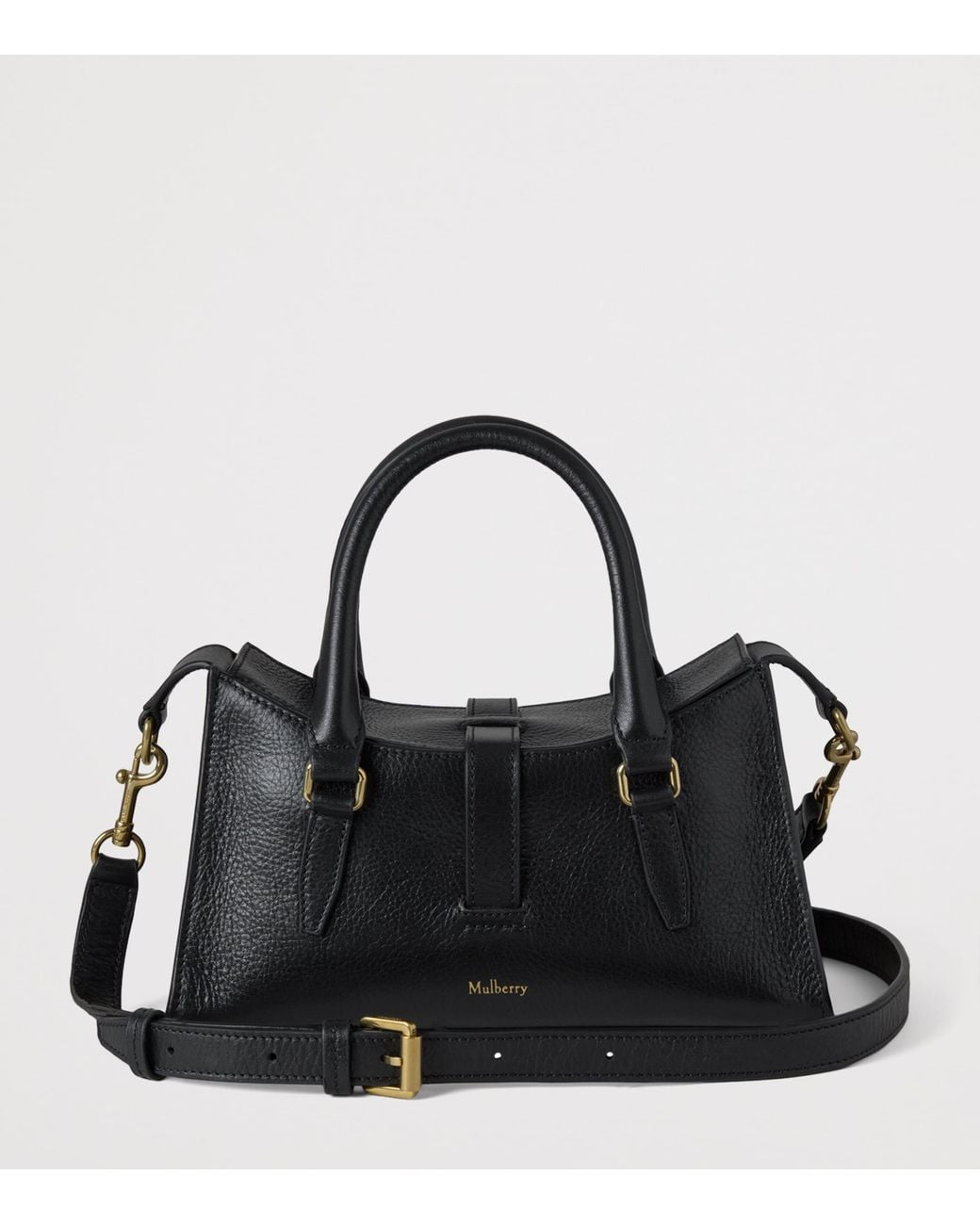 Mulberry Mini Leather Roxanne Top-Handle Bag in Black | Lyst