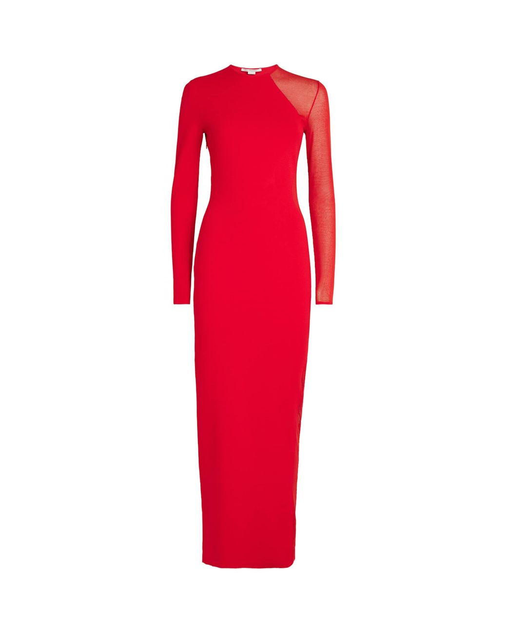 Stella McCartney Mesh-Panel Miracle Midi Dress in Red | Lyst