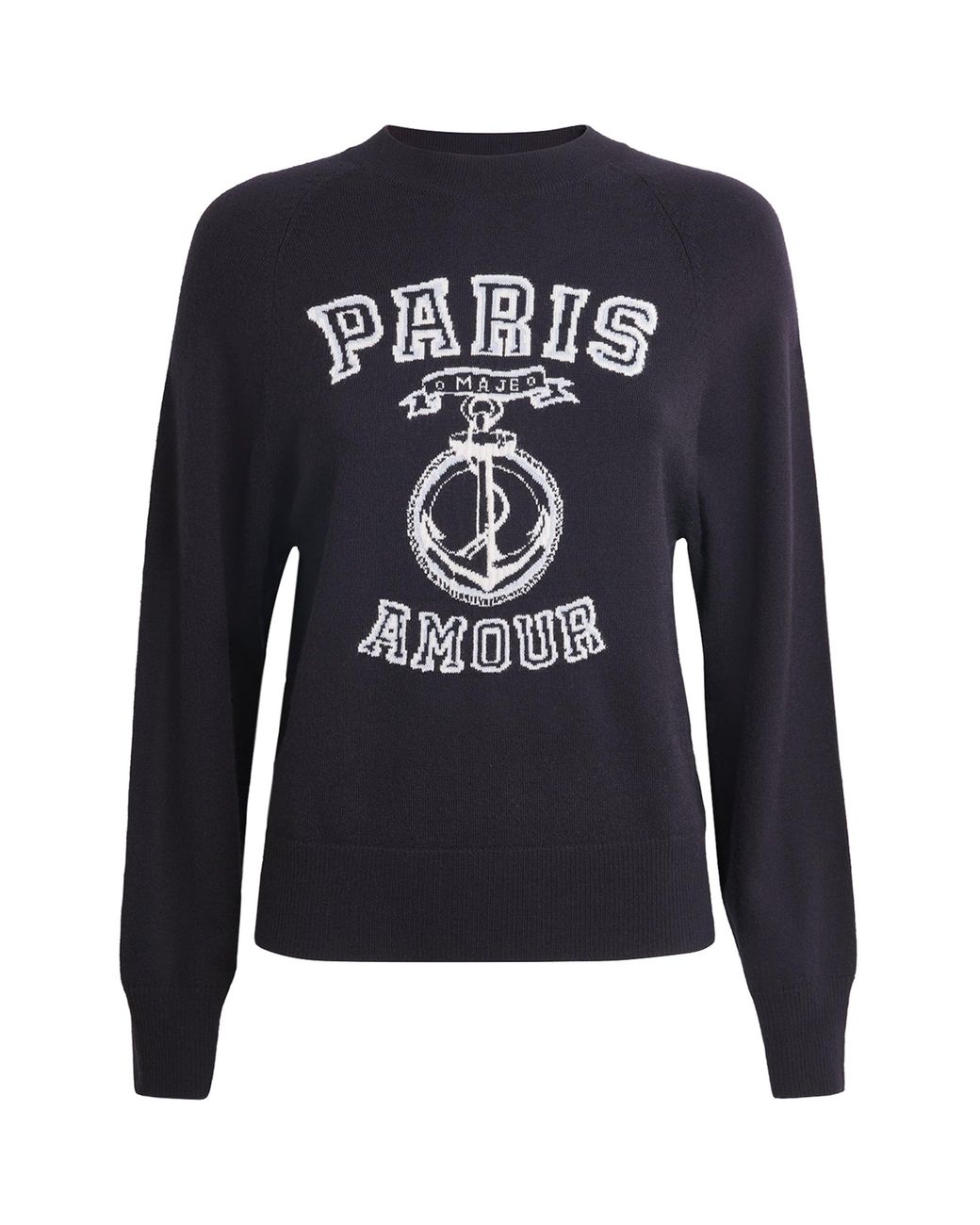 Maje Paris Amour Logo Sweater in Blue | Lyst UK