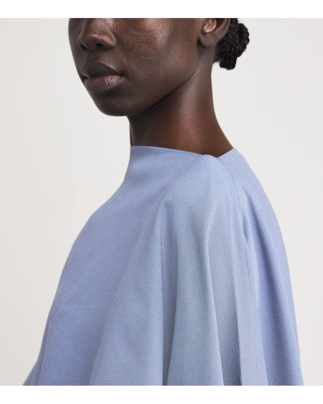 ‎Taller Marmo Crepe Cady Draped Eolia Gown in Blue | Lyst