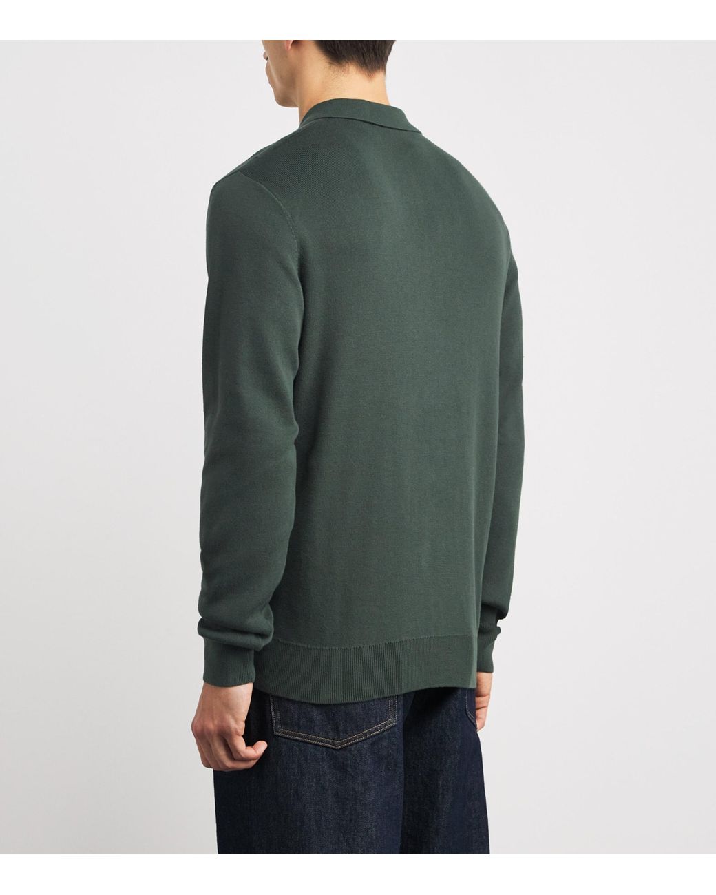 Fred Perry Cotton Zip-Up Polo Shirt in Green for Men | Lyst