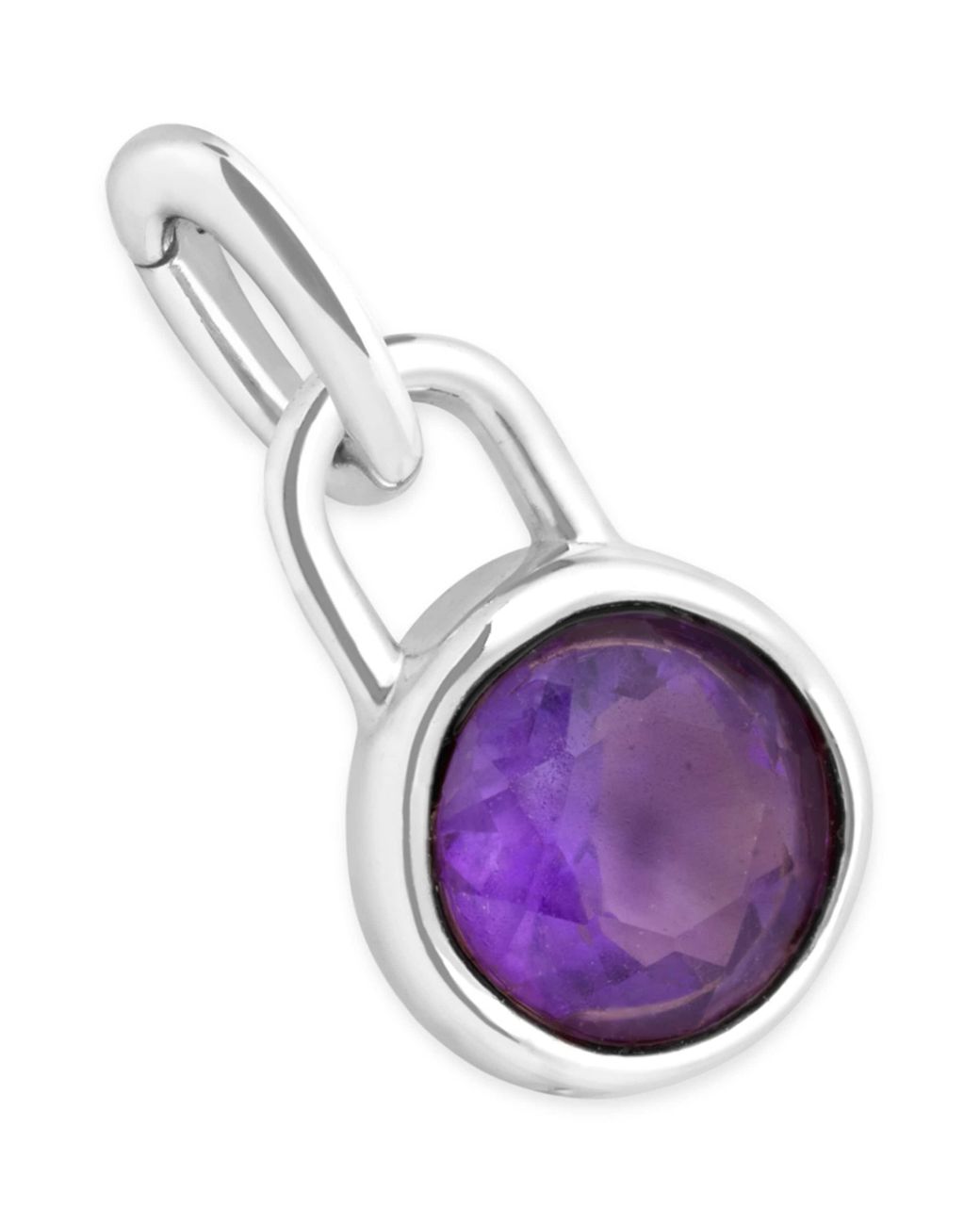 Astrid & Miyu Rhodium-Plated February Birthstone Charm in Purple | Lyst