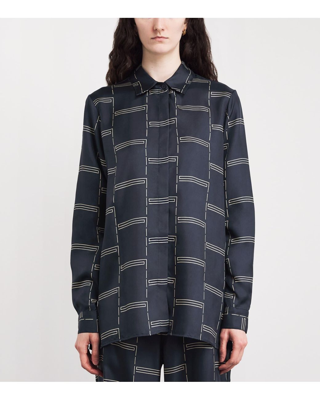 Matteau Silk Twill Shirt in Blue | Lyst