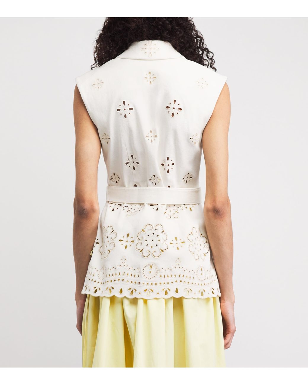 Veronica Beard Eyelet Townes Belted Blazer in White | Lyst UK