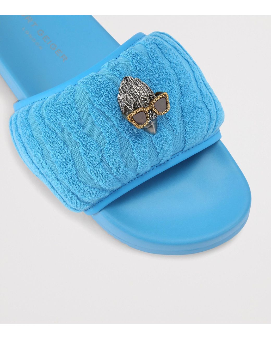 Kurt Geiger Terry Eagle Puff Slides in Blue for Men | Lyst