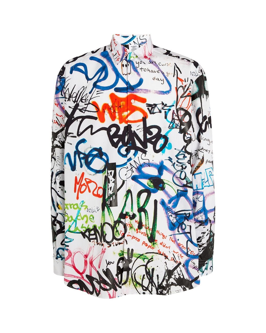 Vetements Graffiti Print Shirt in White for Men | Lyst