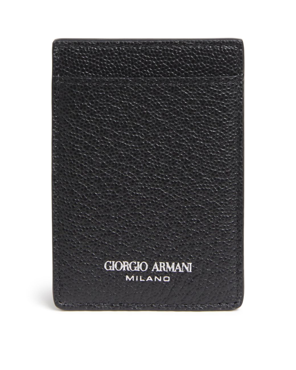 Giorgio Armani Grained Leather Card Holder in Black for Men | Lyst