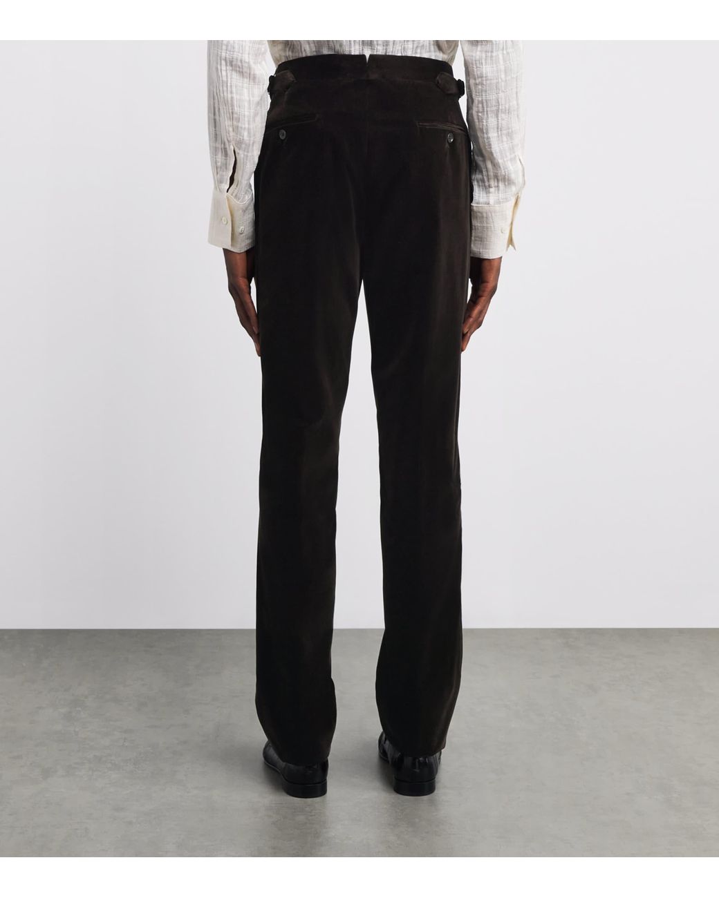 Ralph Lauren Velvet Gregory Tailored Trousers in Black for Men | Lyst