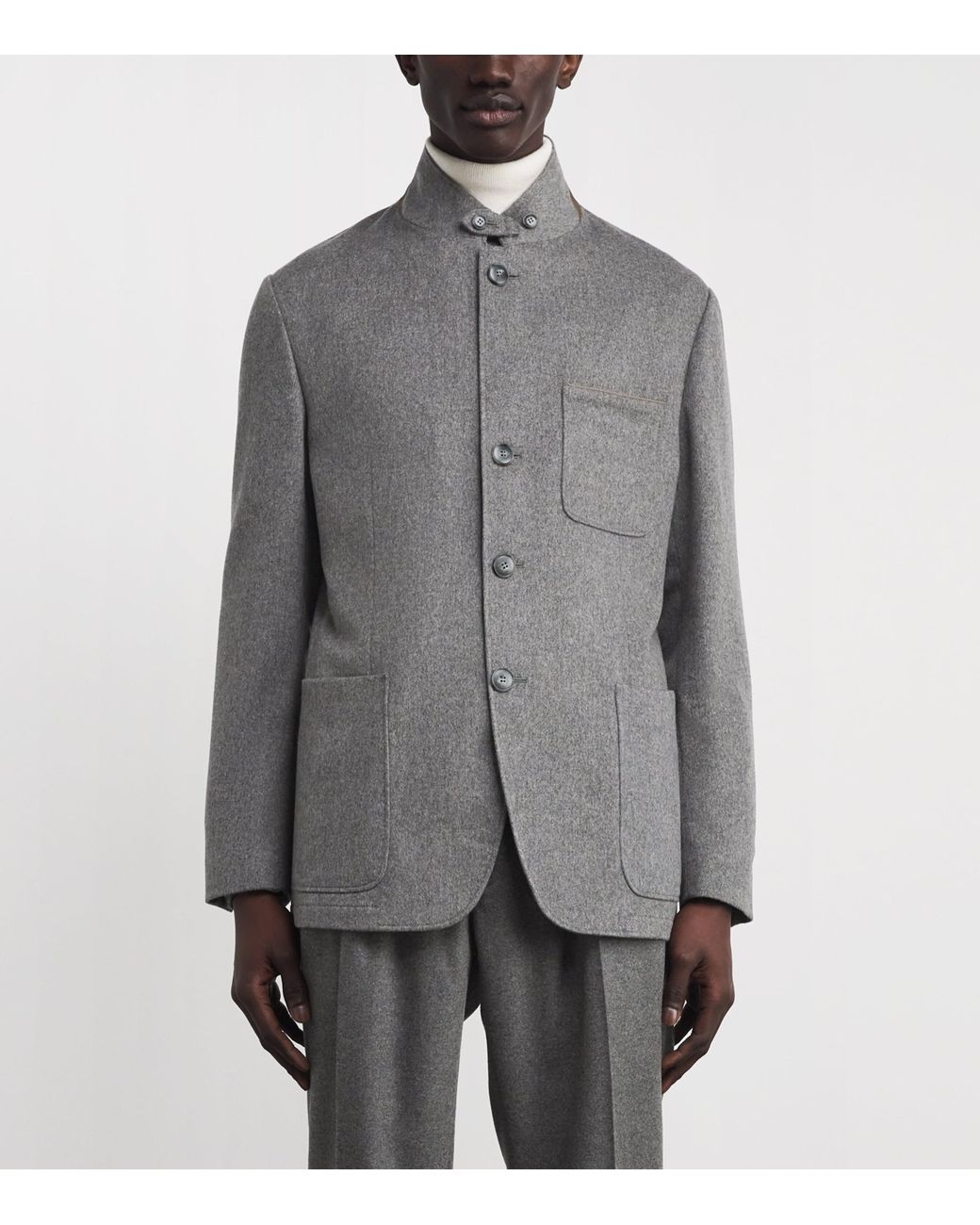 Canali Cashmere Jacket in Grey for Men | Lyst UK