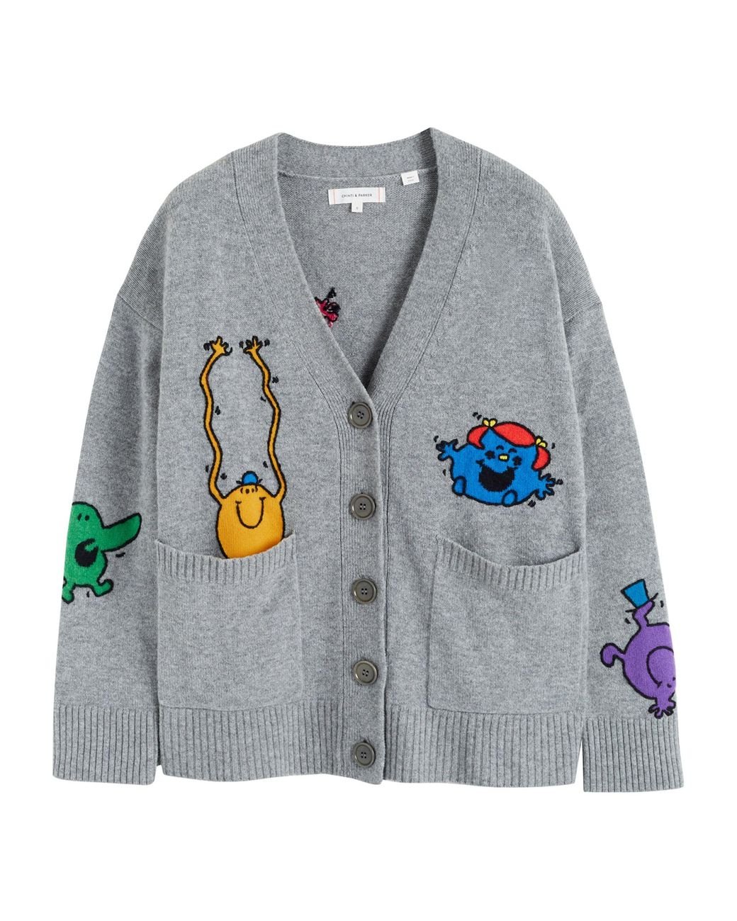 Chinti & Parker X Mr. Men Little Miss Cardigan in Grey | Lyst UK