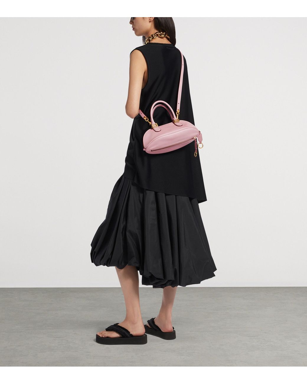 Balenciaga Mini Leather Bolero Bowling Bag in Pink | Lyst