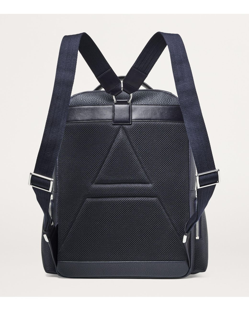 Aspinal of London Pebbled Leather Reporter Zipped Backpack in Blue for ...