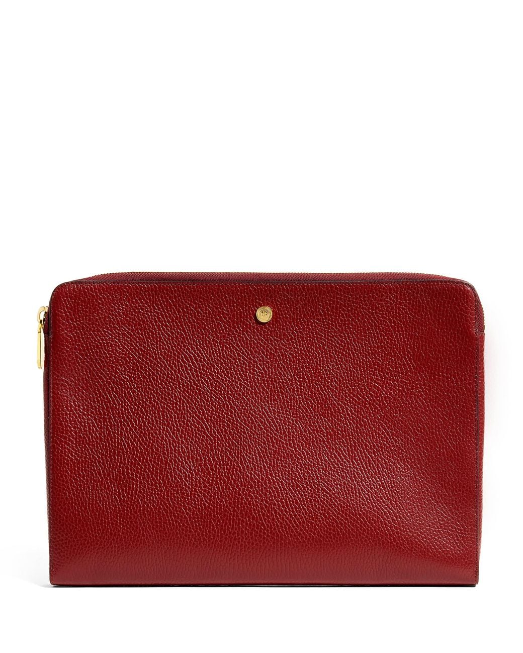 Harrods Large Pebbled Leather Pouch in Red | Lyst
