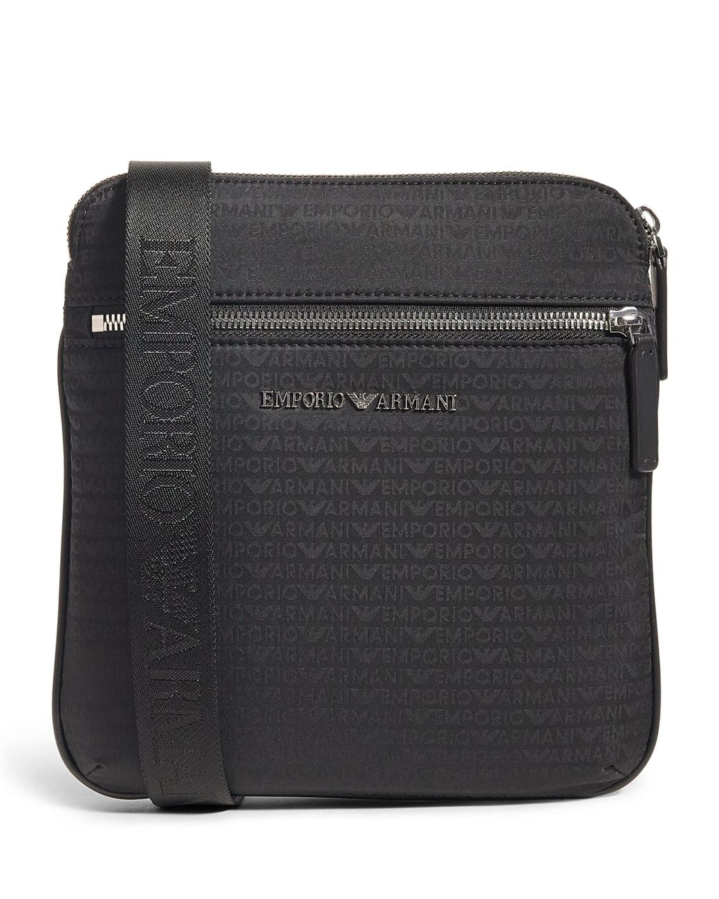 Emporio Armani Logo Cross Body Bag in Black for Men Lyst