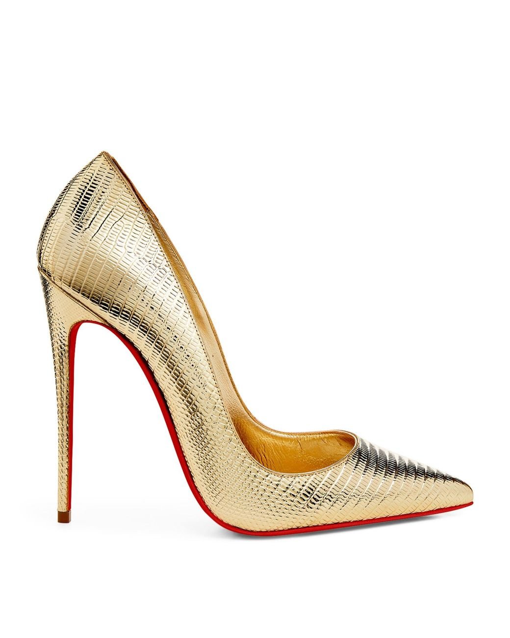 Christian Louboutin So Kate Leather Croc-embossed Pumps 120 in Metallic ...