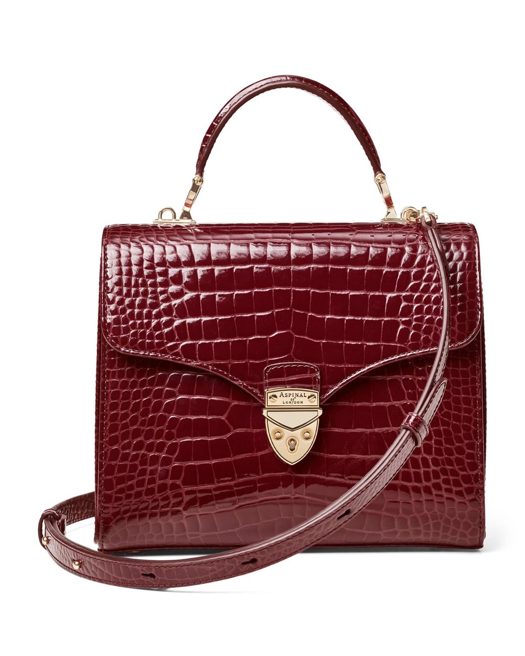Aspinal of London Leather Mayfair Top-Handle Bag in Red | Lyst