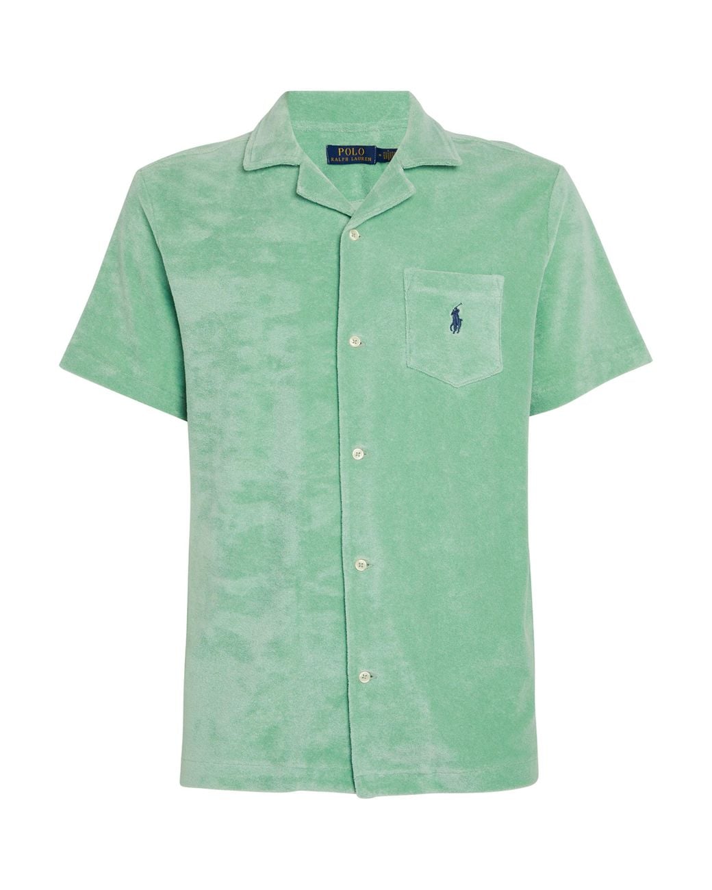 Polo Ralph Lauren Terry Towelling Polo Shirt in Green for Men | Lyst