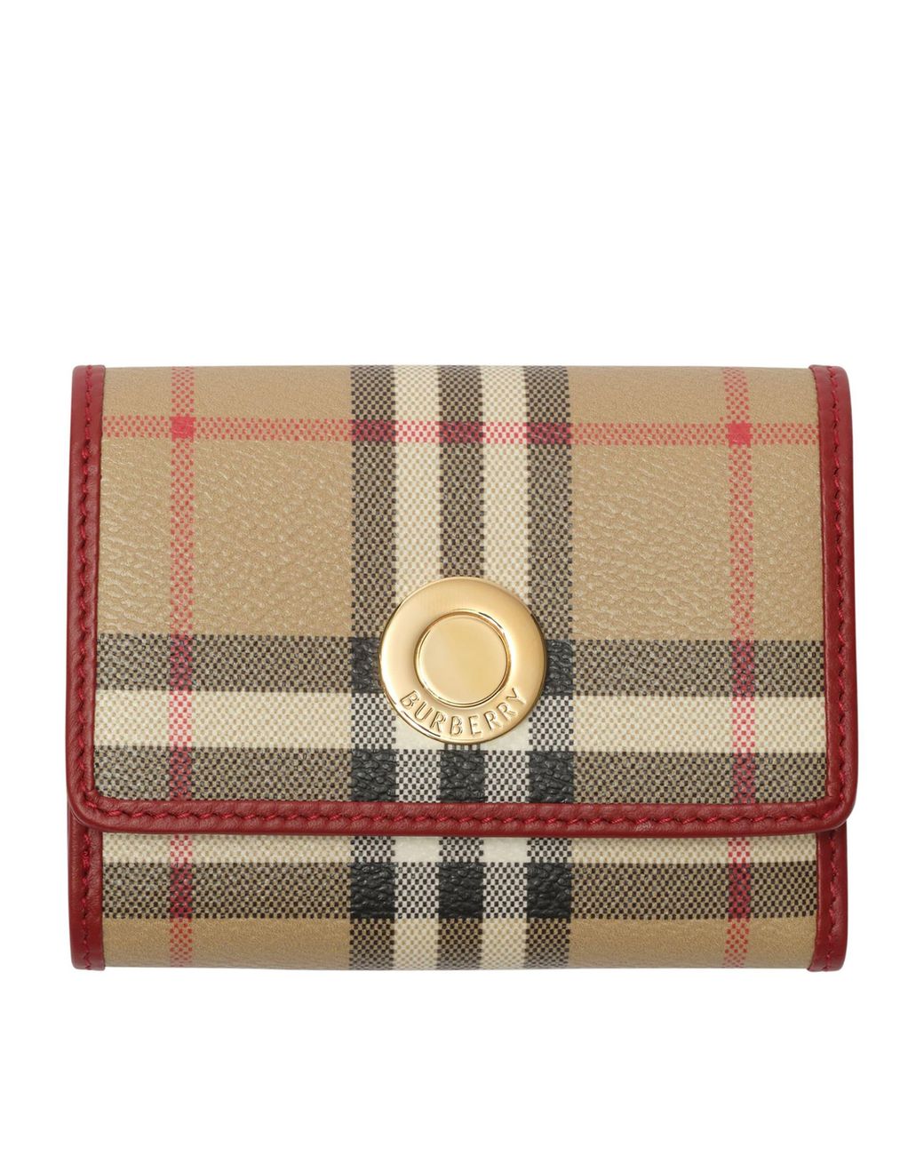 Burberry Small Check Folding Wallet in Natural | Lyst UK