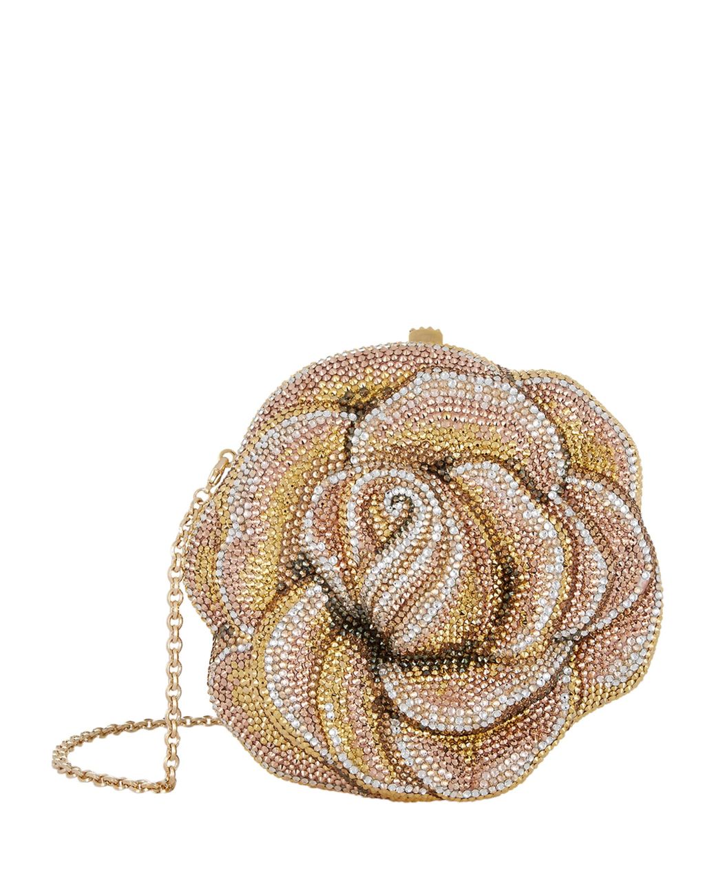 Judith Leiber Rose Golden Clutch Bag in Metallic | Lyst UK